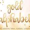 Rose Gold Alphabet Clip Art, Rose Gold Foil Alphabet, Rose Gold Numbers ...