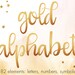 Gold Font Clipart, Gold Alphabet Clipart, Gold Foil Alphabet, Gold ...