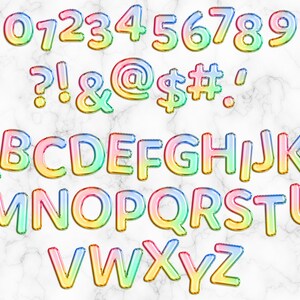Rainbow Balloon Letters Clipart: Alphabet PNG (digital Download) - Etsy