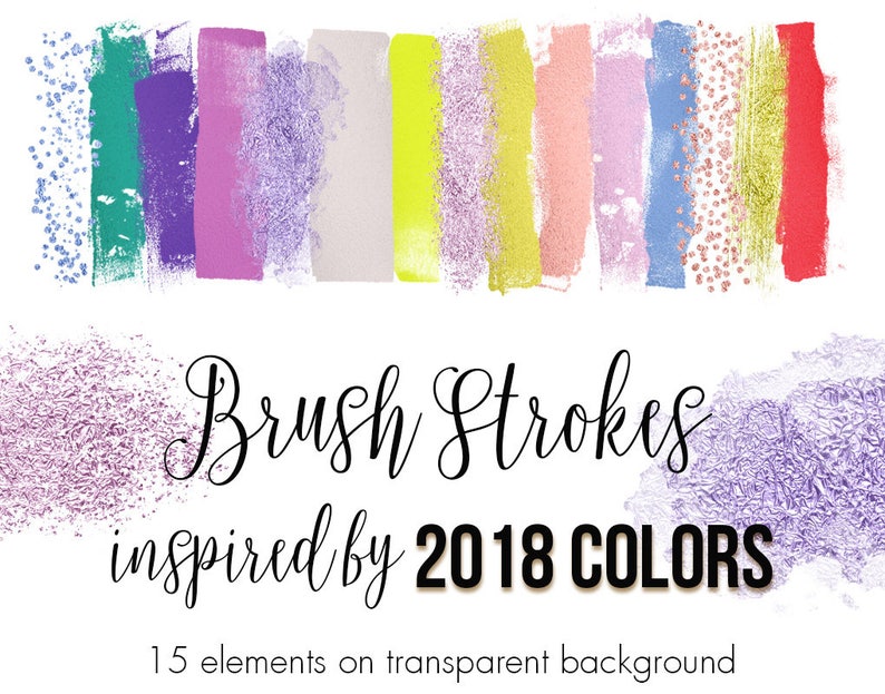 Colored Foil Brush Strokes 2018 Color Strokes Metallic Brush - Etsy