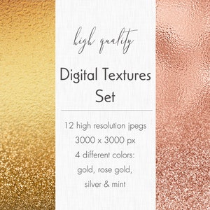 Metallic Ombre Digital Paper Clipart, Gold Digital Paper, Rose Gold ...