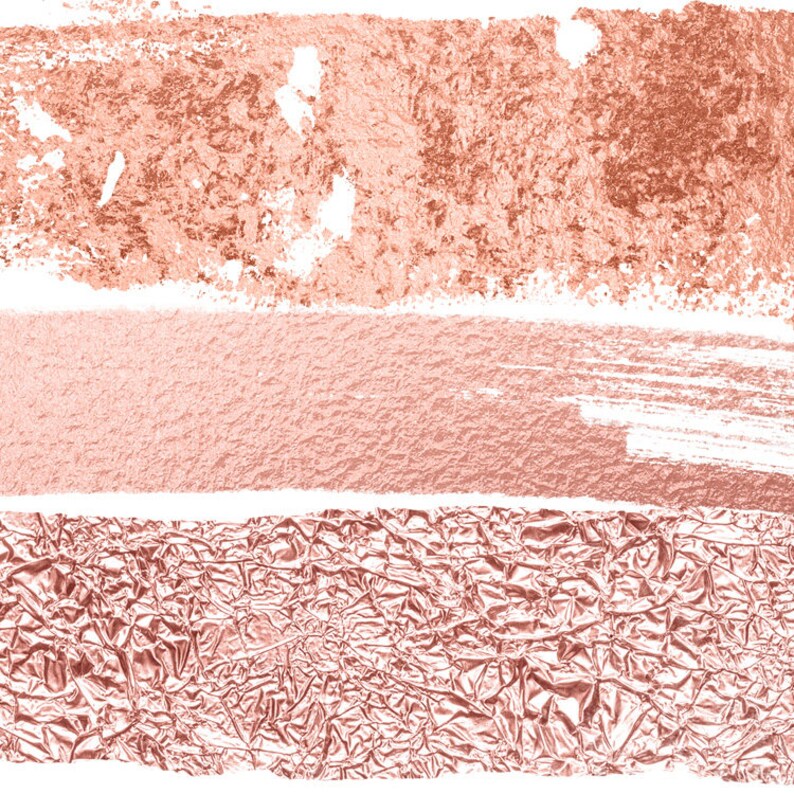 Rose Gold Glitter Brush Strokes Rose Gold Foil Brush Strokes | Etsy