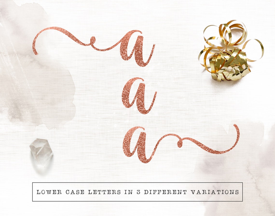 Rose Gold Letters Clipart Rose Gold Glitter Ombre Alphabet - Etsy