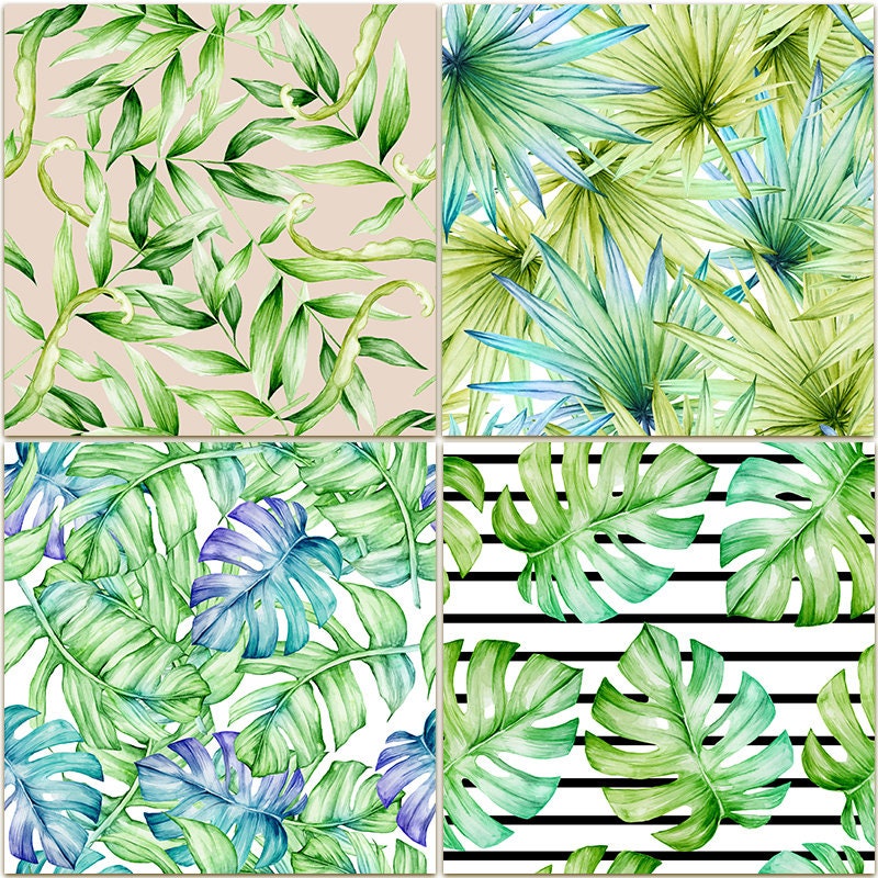 Palm leaf seamless digital paper pack Floral seamless | Etsy