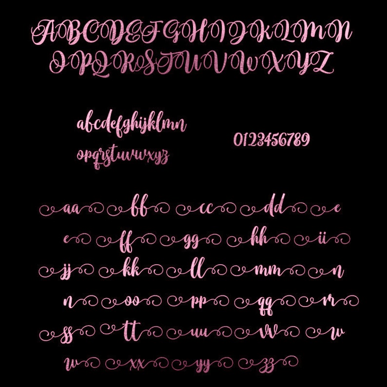 Pink Metallic Alphabet Clipart, Pink Font Clipart, Pink Foil Alphabet ...