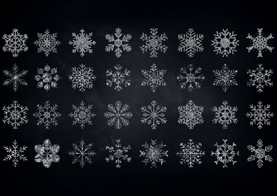 Silver Snowflakes Clipart Christmas Clipart Winter Clipart | Etsy