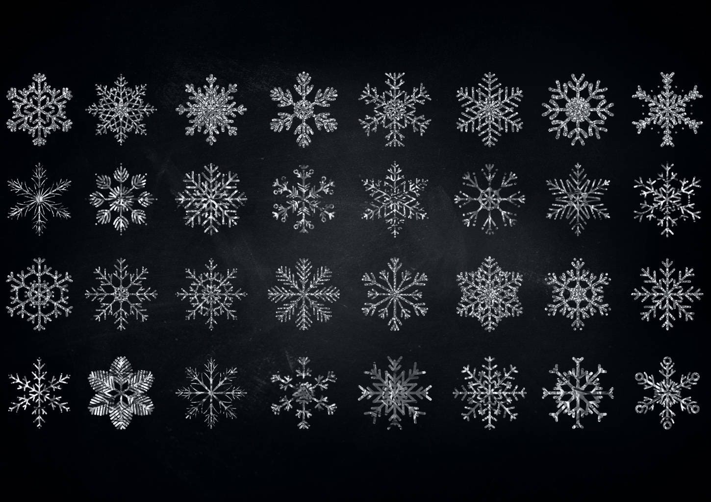 Silver Snowflakes Clipart Christmas Clipart Winter Clipart - Etsy