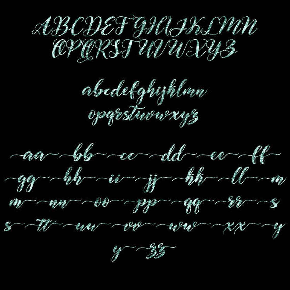 Buy 3 Pay for 2, Mint Font, Mint Glitter Alphabet Clipart, Mint Green ...