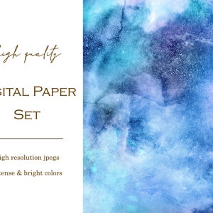 Galaxy Watercolor Digital Papers, Watercolor Galaxy Wallpaper, Cosmic ...