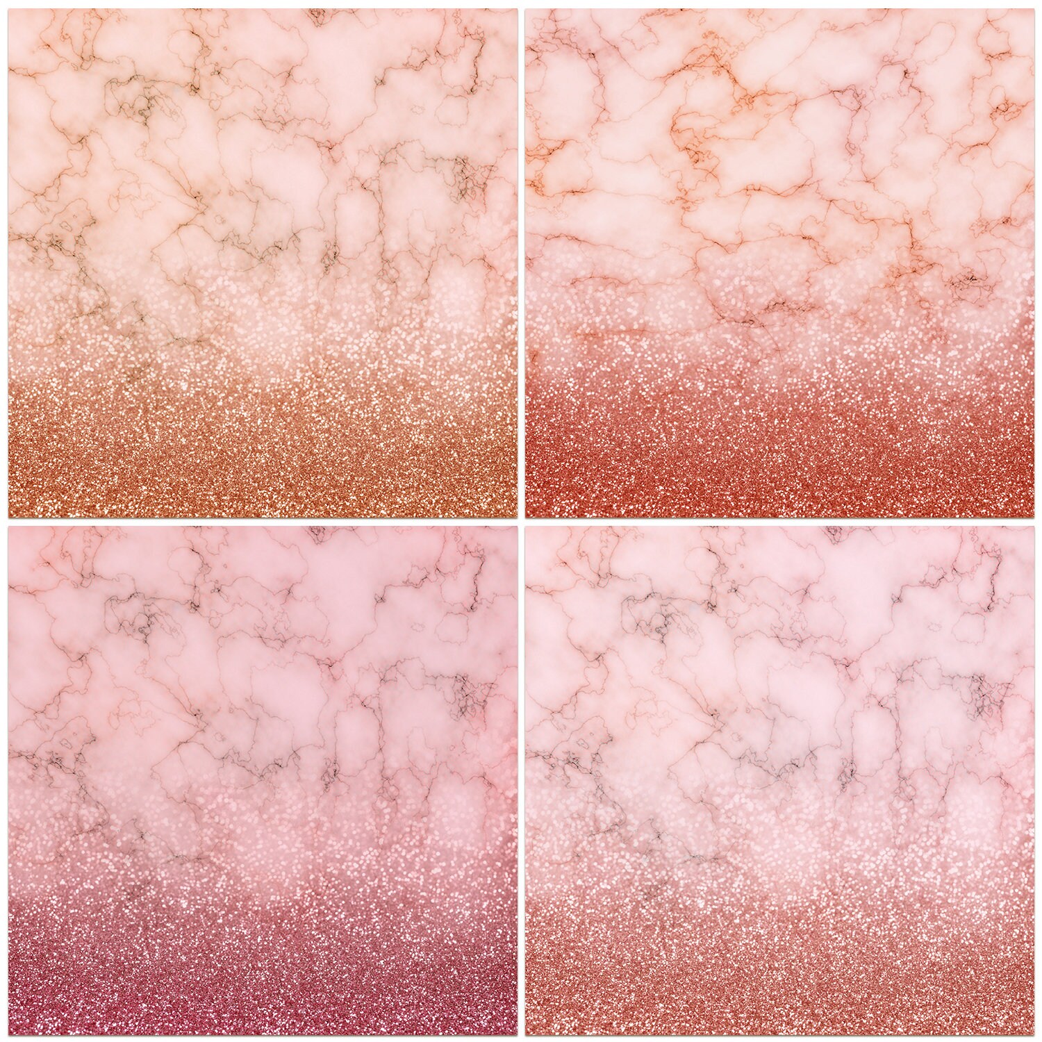 Blush Marble and Glitter Digital Paper Marble Paper Clipart | Etsy