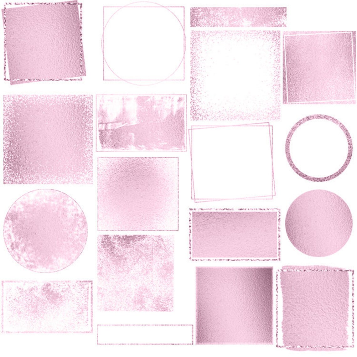 Pink Foil Design Elements Metallic Pink Design Elements Pink | Etsy