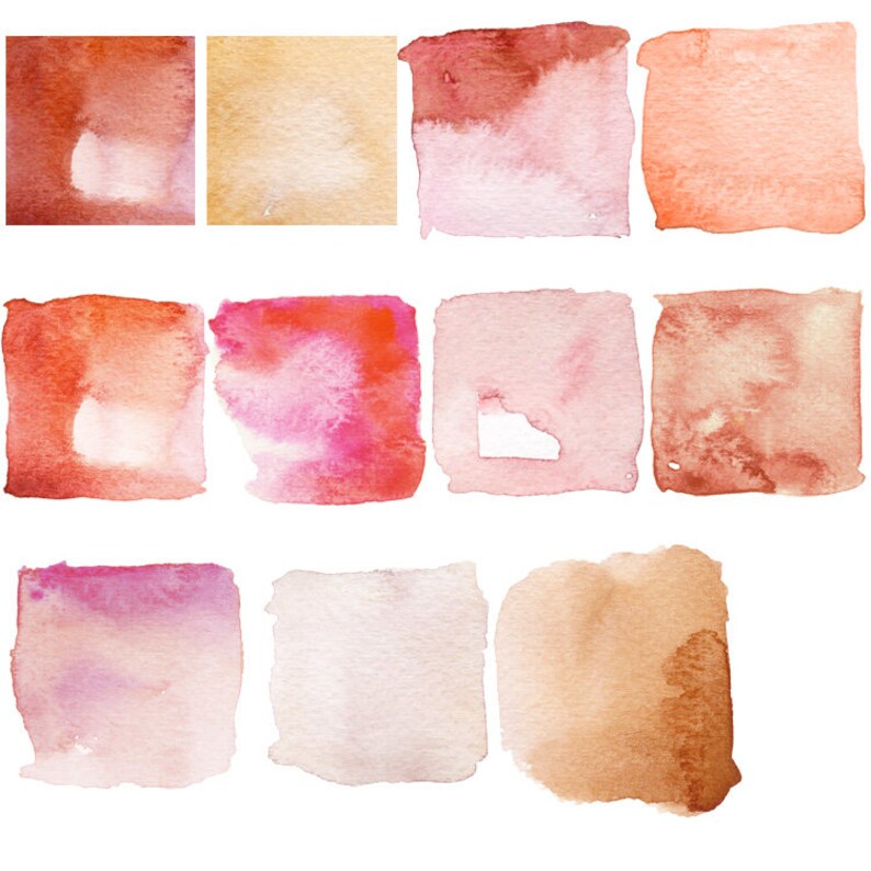 Nude Watercolor Squares Clipart Watercolor Design Elements - Etsy