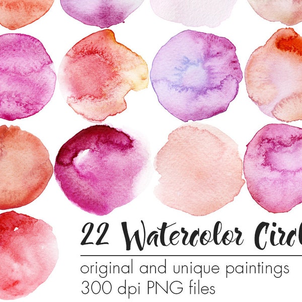 Watercolor Circles - Etsy