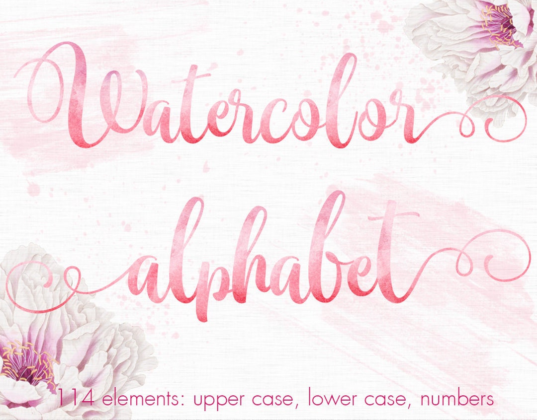Buy 3 Pay for 2, Pink Watercolor Alphabet Clipart, Watercolor Letters ...