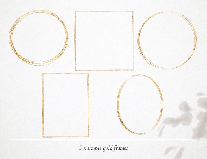 Gold and Watercolor Frame Overlays Gold Foil Frames Gold - Etsy Australia