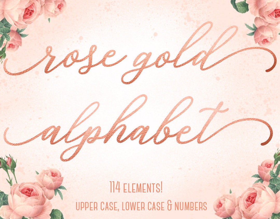 Rose Gold Alphabet Clipart, Rose Gold Foil Alphabet, Rose Gold Letters ...