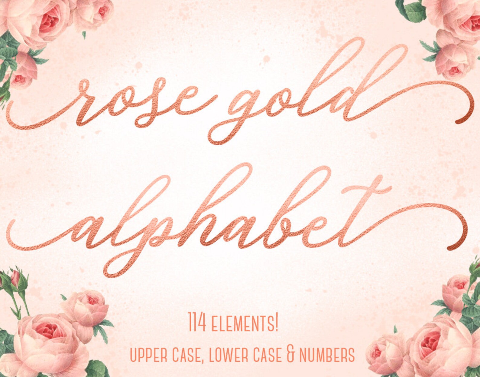 Rose Gold Alphabet Clipart Rose Gold Foil Alphabet Rose Gold - Etsy