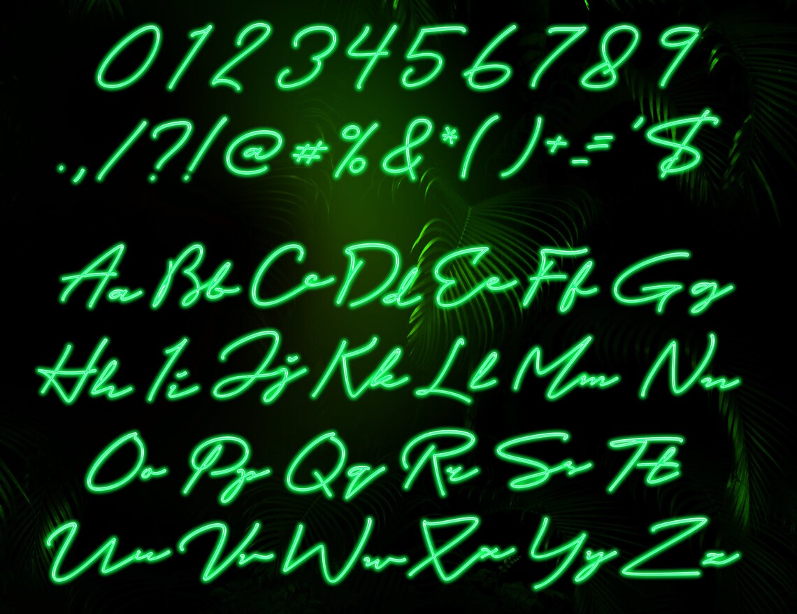 Neon Alphabet Clipart Neon Letters Clipart Digital Neon | Etsy