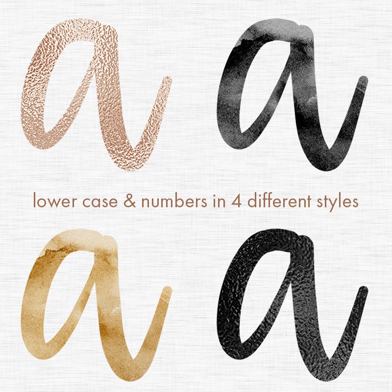 Beige and Black Foil Alphabet Clipart Black Font Lower Case - Etsy