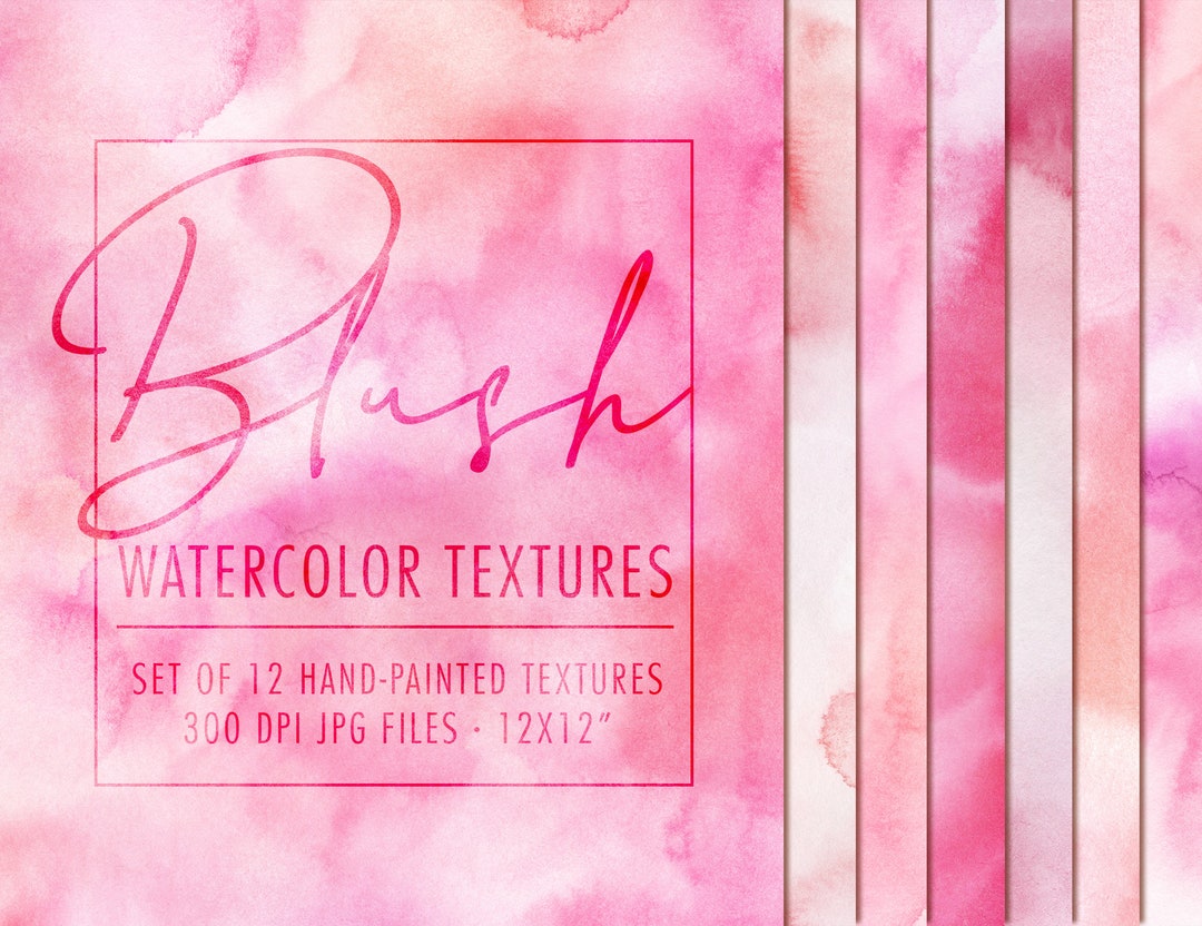 Blush Pink Watercolor Textures: 12"x12" Digital Paper (JPG) - Etsy