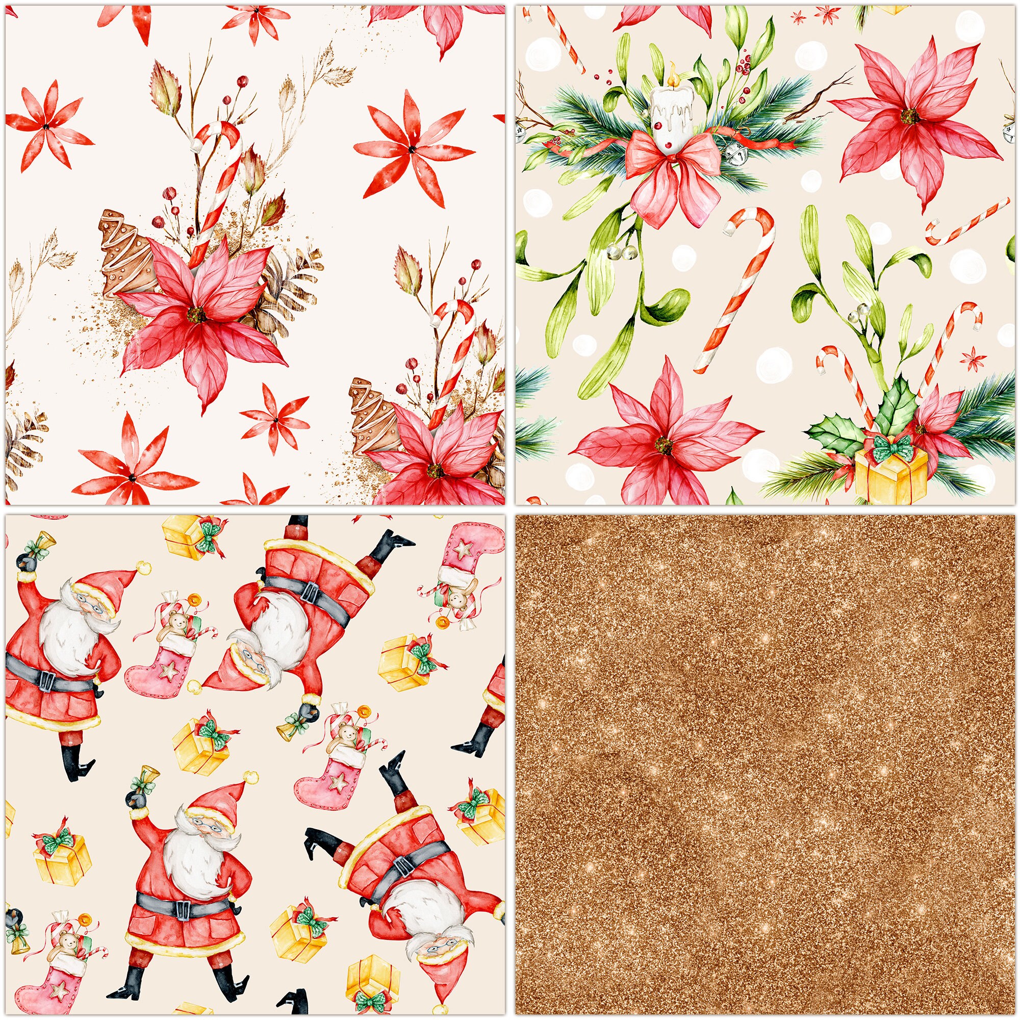 Winter Seamless Digital Paper Christmas Clipart Christmas - Etsy