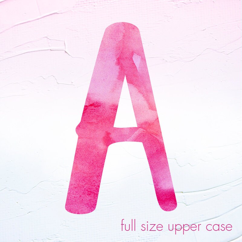 Pink Watercolor Alphabet Clipart Watercolor Letters Pink - Etsy