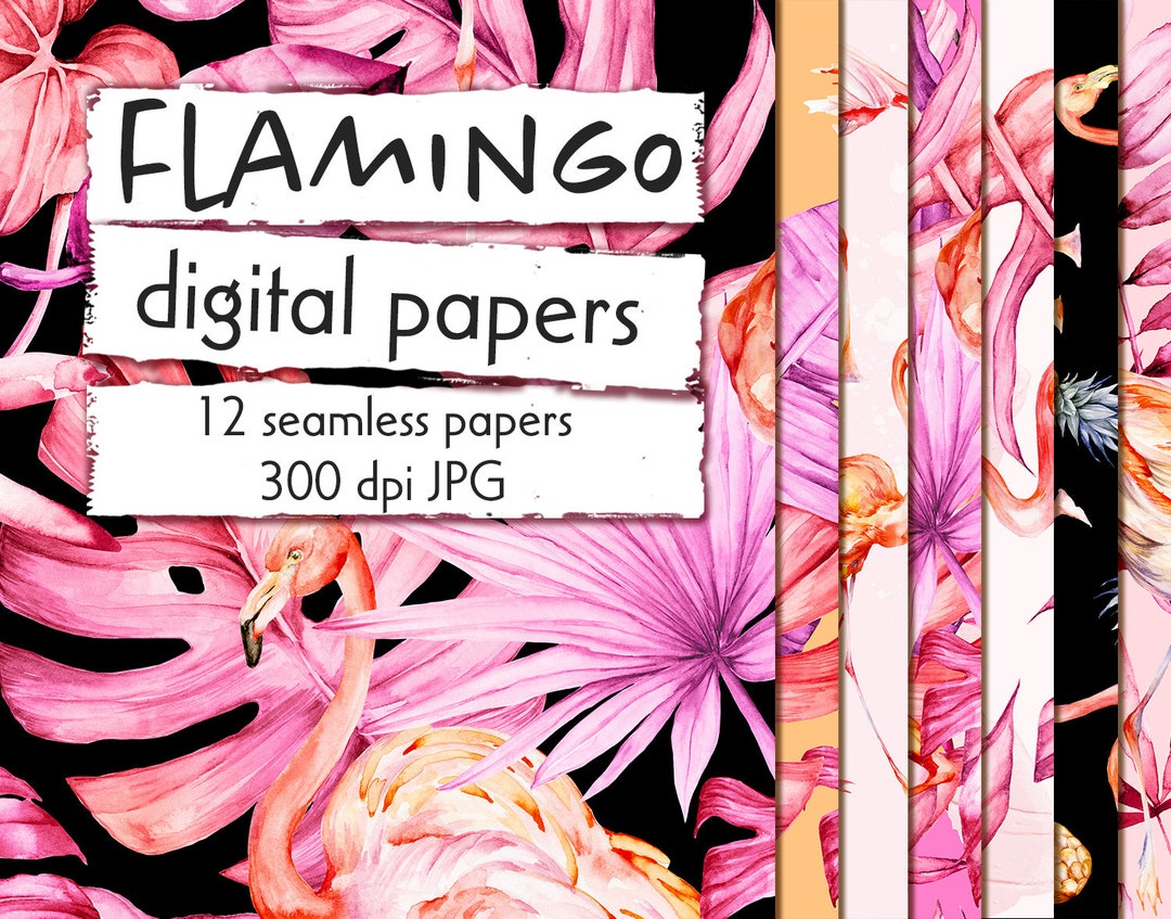 Flamongo Tropical Seamless Digital Paper, Seamless Background, Seamless ...