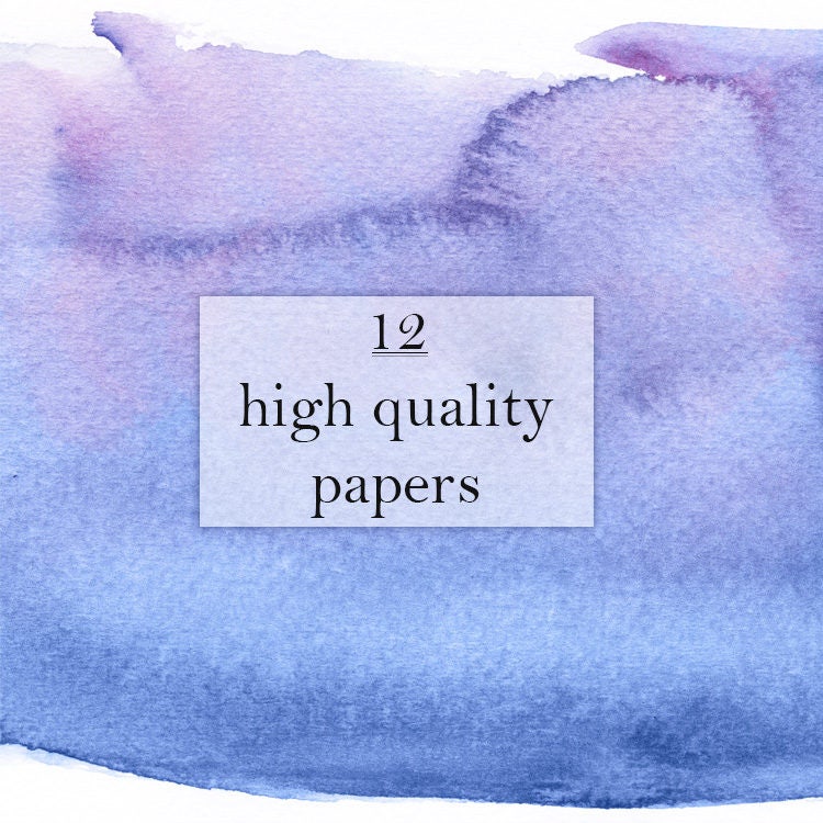 Blue Watercolor Digital Paper Watercolor Paint Texture | Etsy