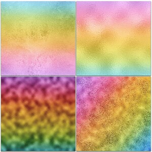 Rainbow Foil and Glitter Digital Paper, Rainbow Digital Papers, Rainbow ...