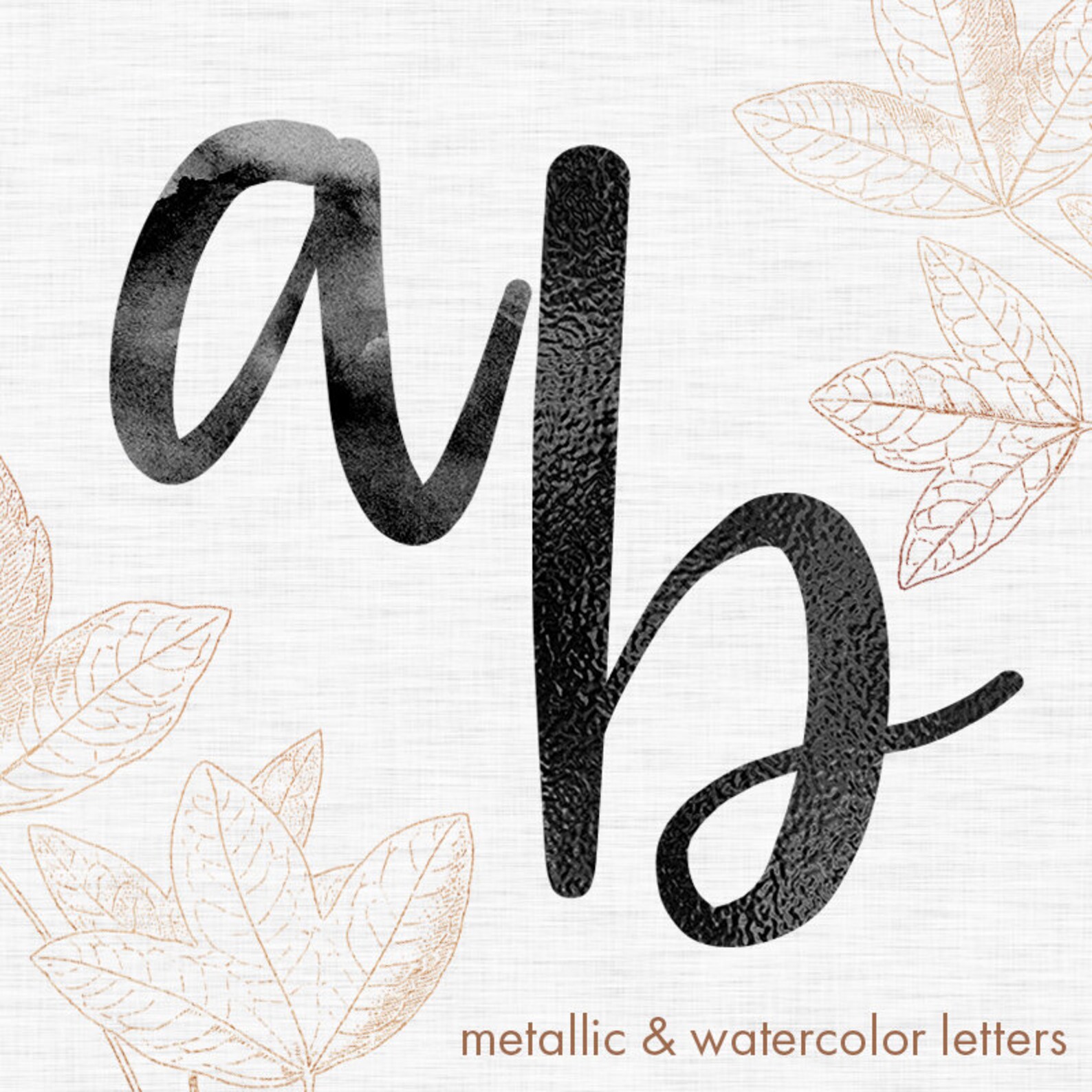 Beige and Black Foil Alphabet Clipart Black Font Lower Case - Etsy