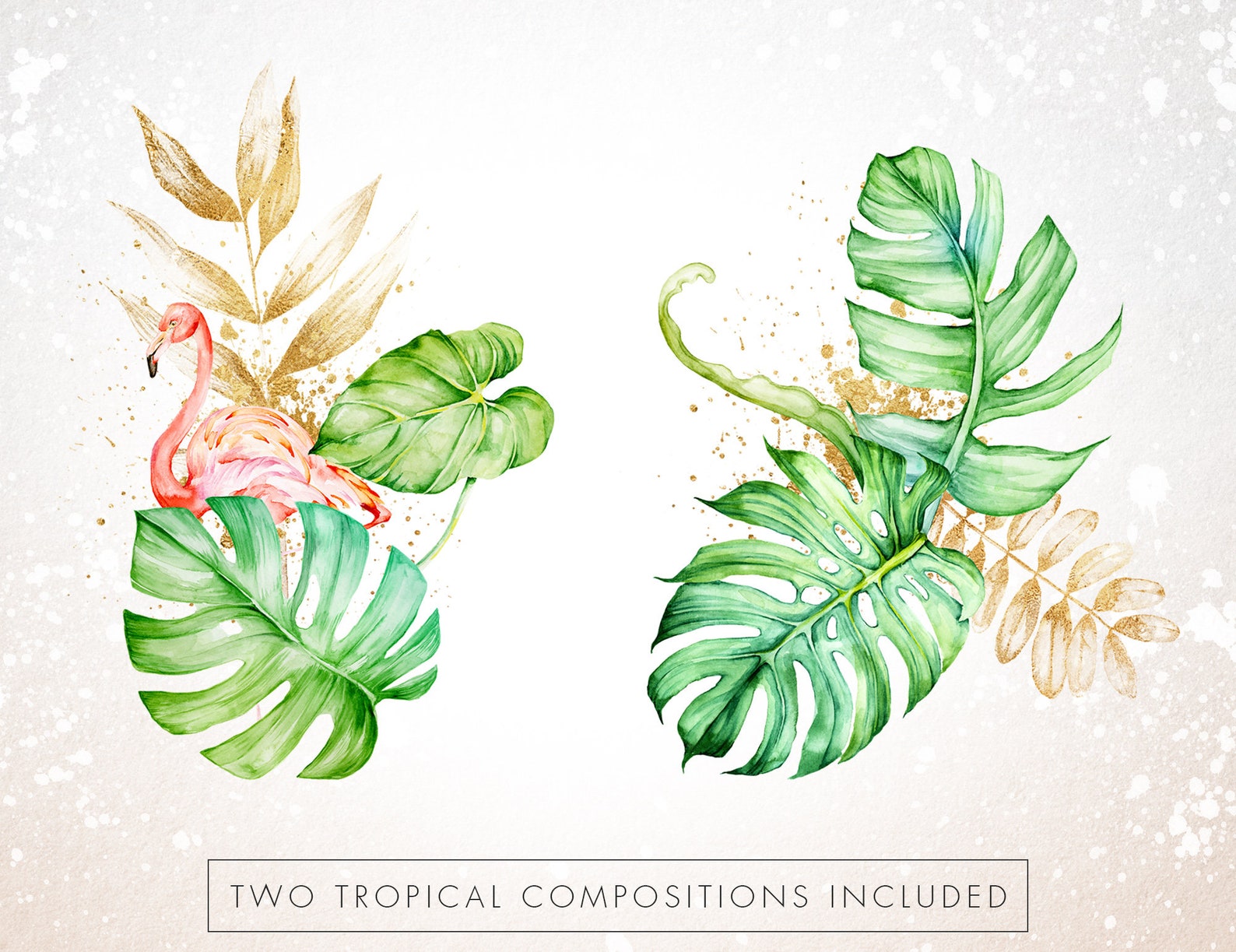 Gold Letters With Watercolor Palm Leaves Gold Alphabet - Etsy