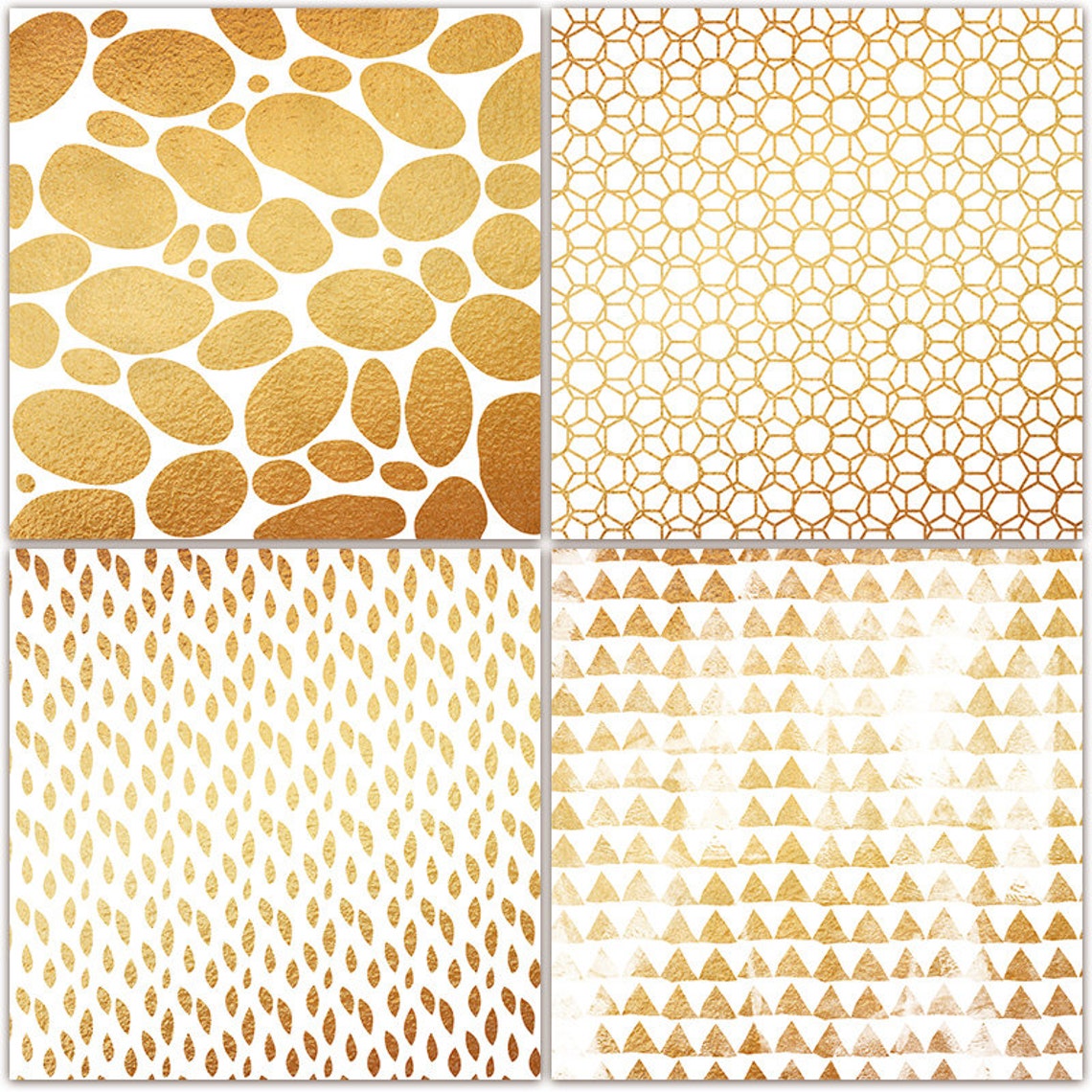 Gold and White Abstract Textures Gold Digital Paper Gold | Etsy