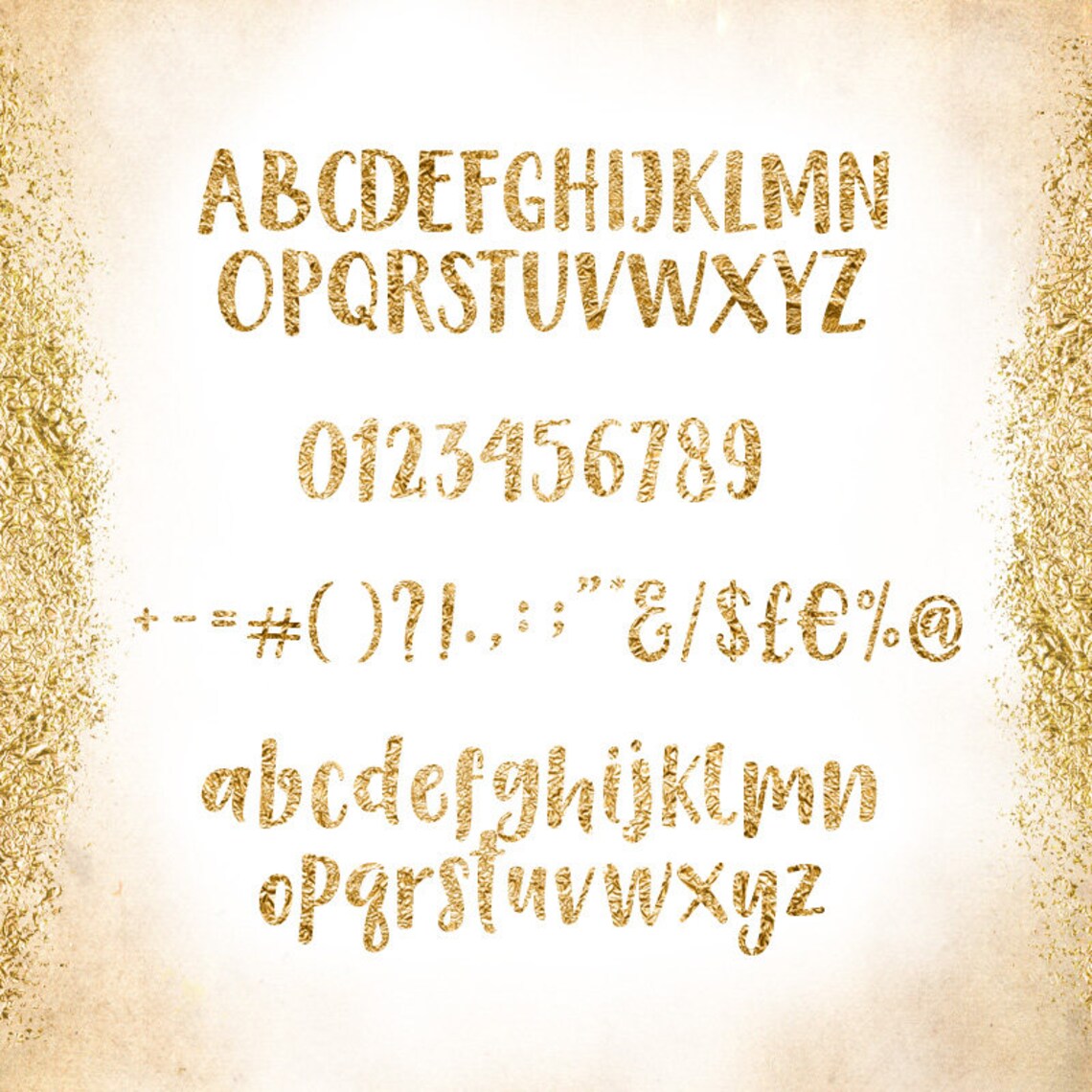 Gold Alphabet Clip Art, Gold Foil Alphabet, Gold Letters, Gold Numbers ...