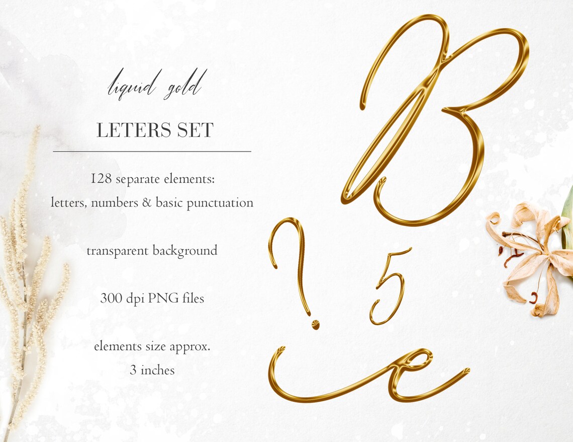 Liquid Gold Letters Clipart Gold Alphabet Liquid Font Clip - Etsy