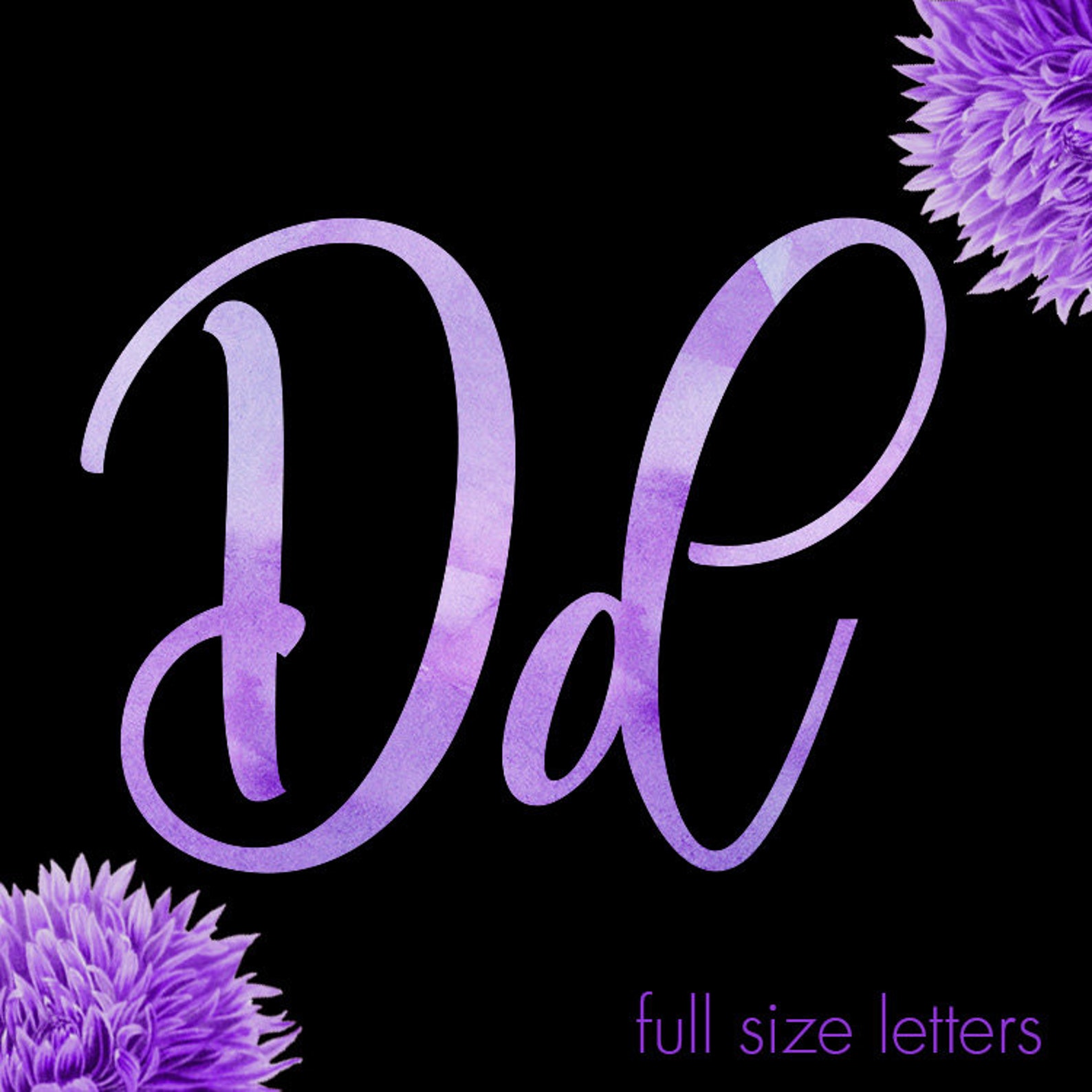 Purple watercolor font Watercolor alphabet clipart | Etsy