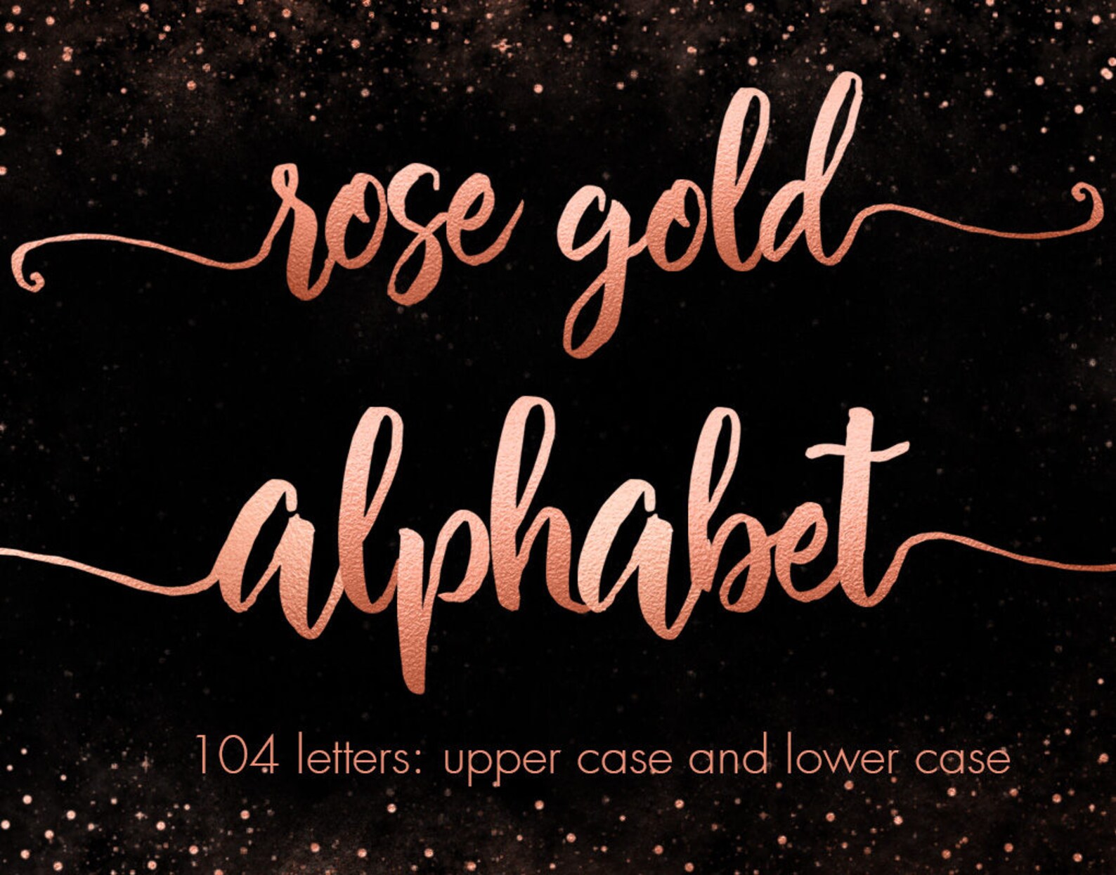 Rose Gold Letters Clipart Rose Gold Font Clipart Rose Gold | Etsy