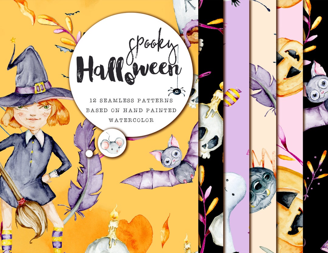 Halloween Seamless Patterns, Halloween Digital Papers, Fall Digital ...