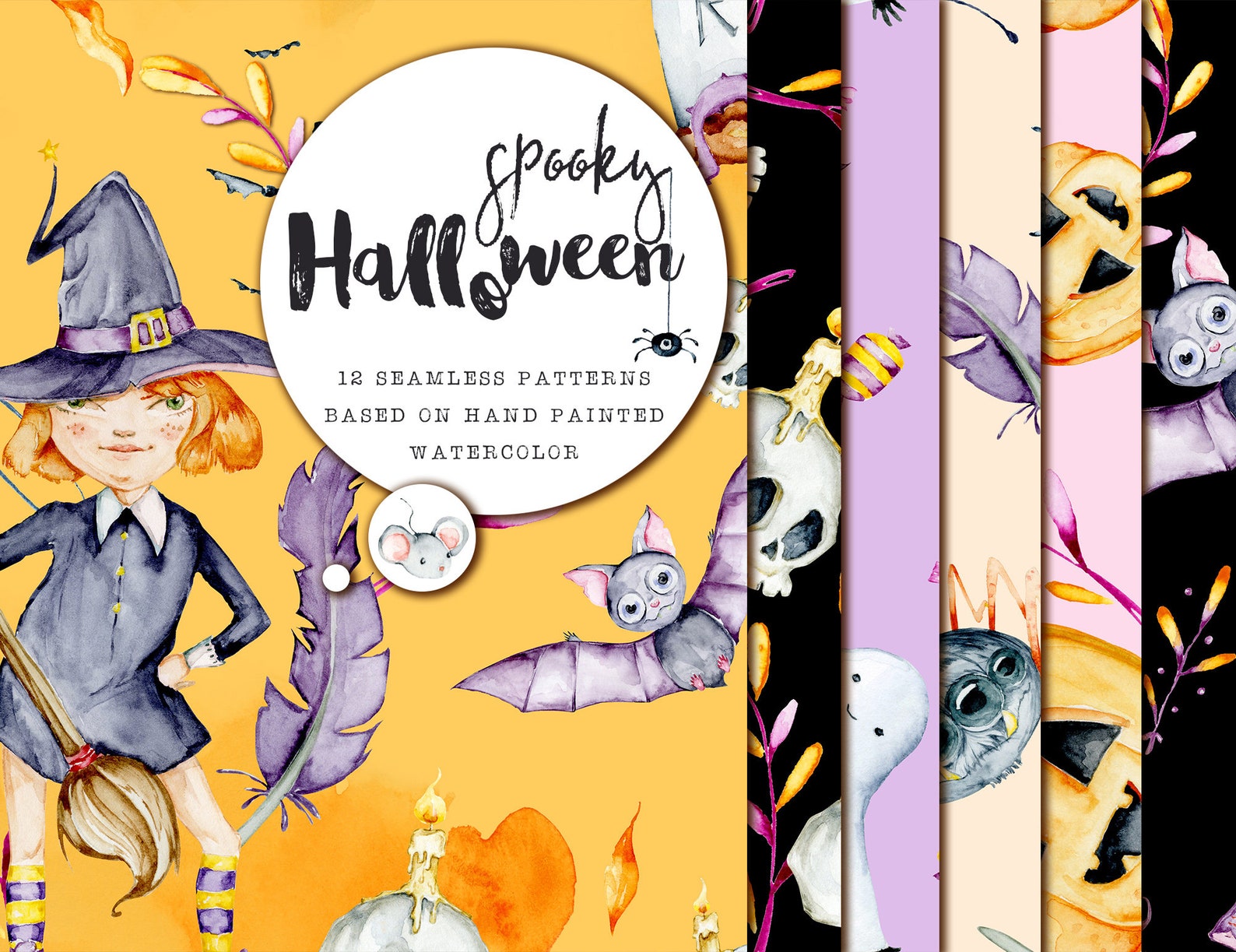 Halloween Seamless Patterns, Halloween Digital Papers, Fall Digital ...