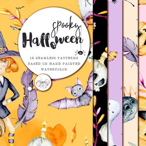 Halloween Seamless Patterns, Halloween Digital Papers, Fall Digital ...