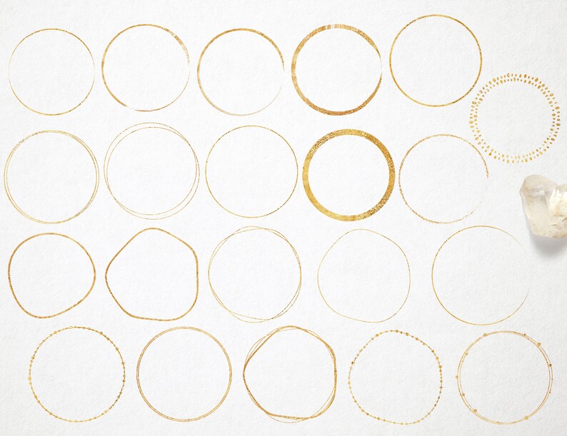 Gold Circles With Green Watercolor Watercolor Circles for - Etsy