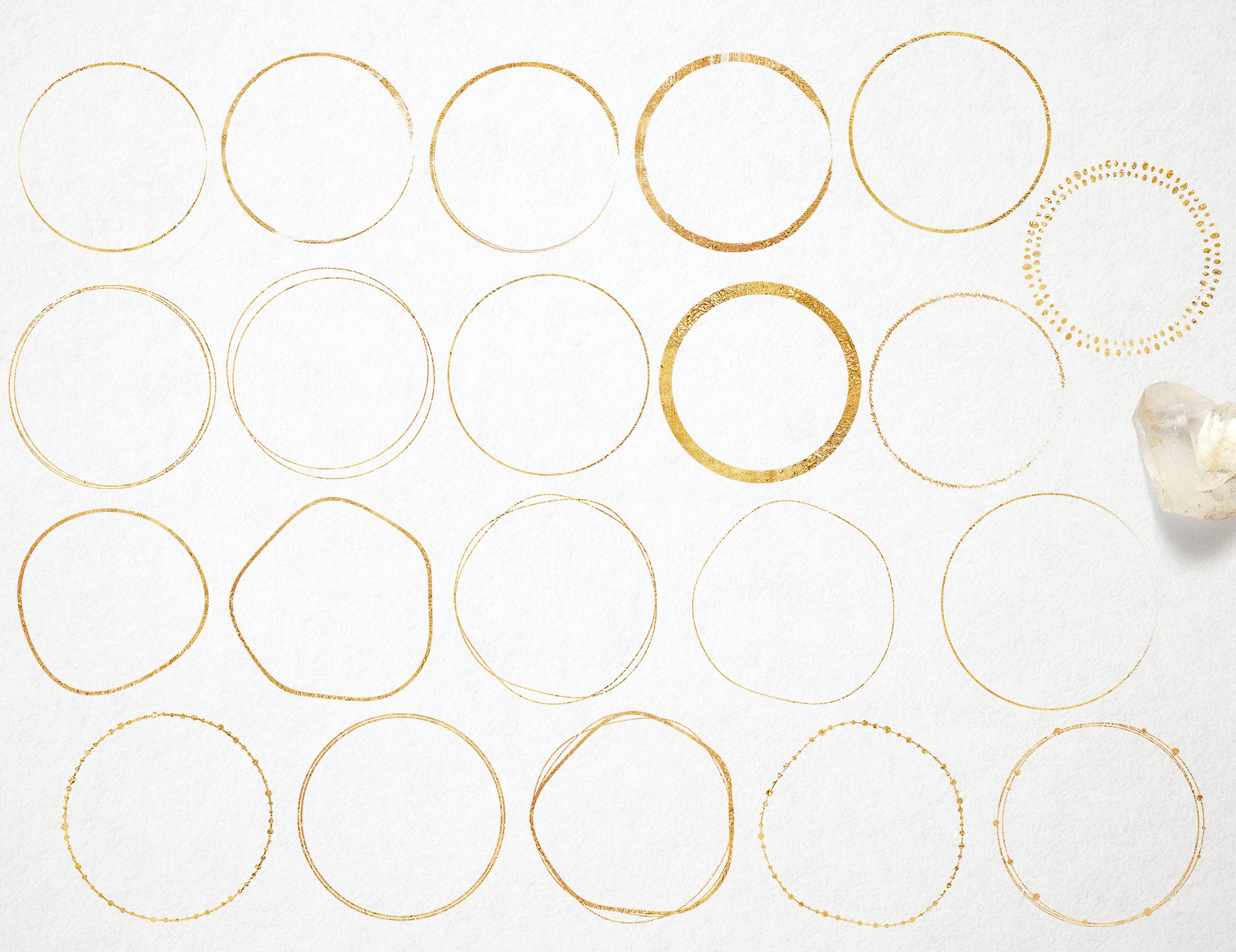 Gold Circles With Green Watercolor Watercolor Circles for - Etsy