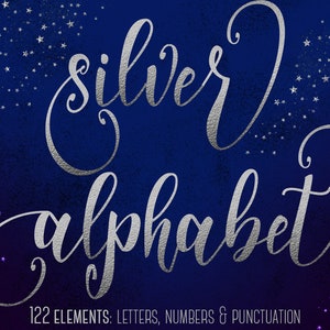 Silver Foil Alphabet Clipart, Silver Font, Silver Alphabet Clip Art ...