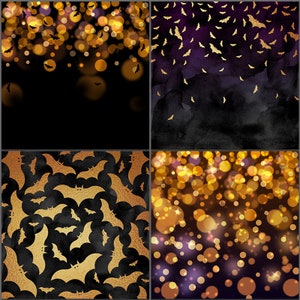 Halloween Digital Paper Clipart, Spooky Night, Halloween Wallpaper ...