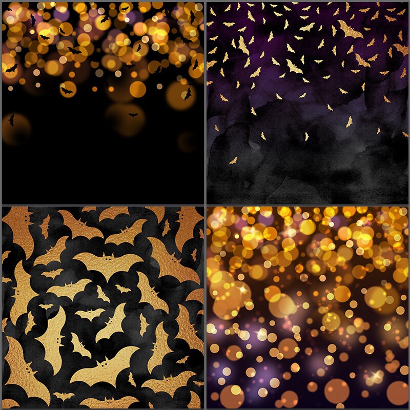 Halloween Digital Paper Clipart Spooky Night Halloween - Etsy