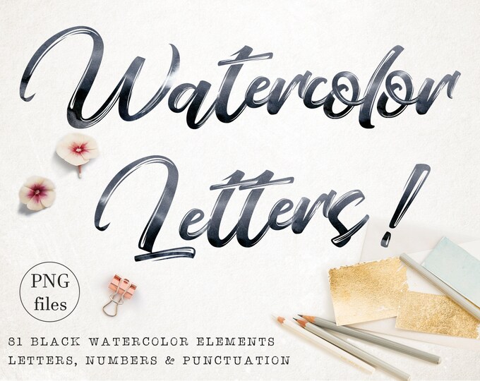 Watercolor CLIPART, Alphabet Clipart, Watercolour Clipart Set ...