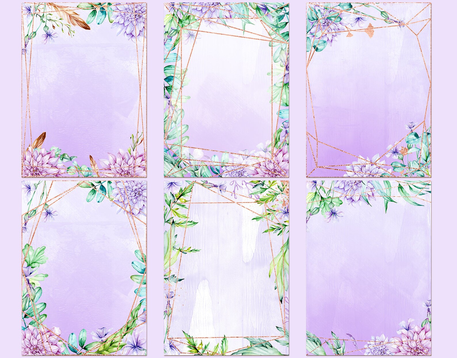 Lavender Digital Paper Pack 5x7 Paper Floral Papers Floral - Etsy