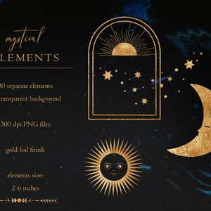 Gold Mysterious Design Elements, Golden Moon, Gold Design Elements ...