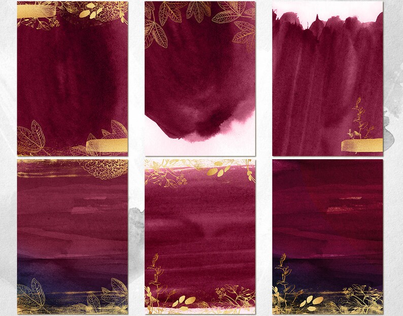 Burgundy Digital Paper Clipart, Navy Blue Digital Papers, Gold Papers ...