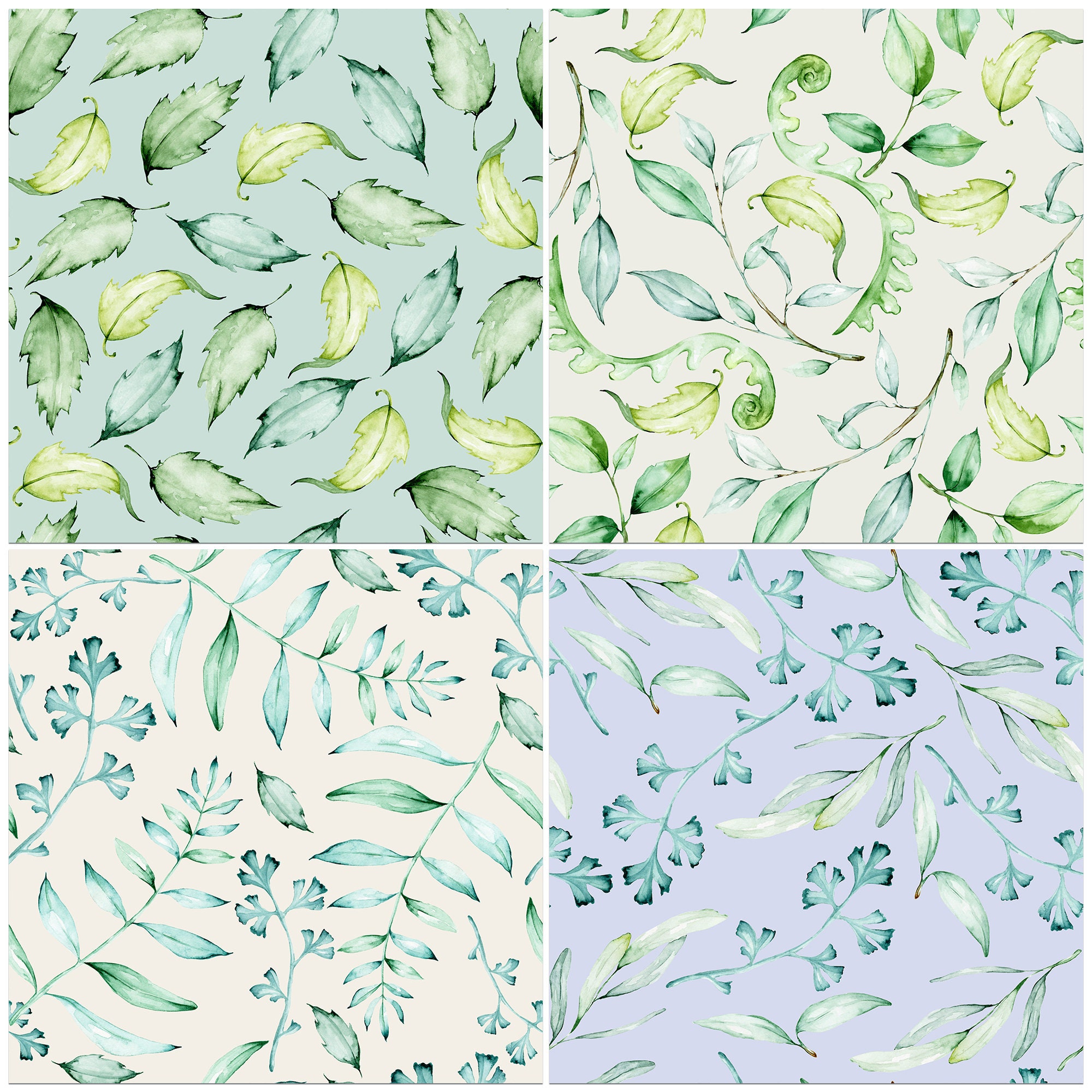 Greenery Seamless Digital Paper Pack Floral Seamless - Etsy