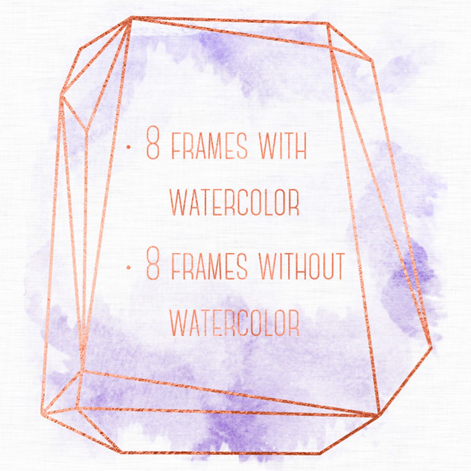 Rose Gold Crystal Frames Clipart Watercolor Crystal Frames - Etsy